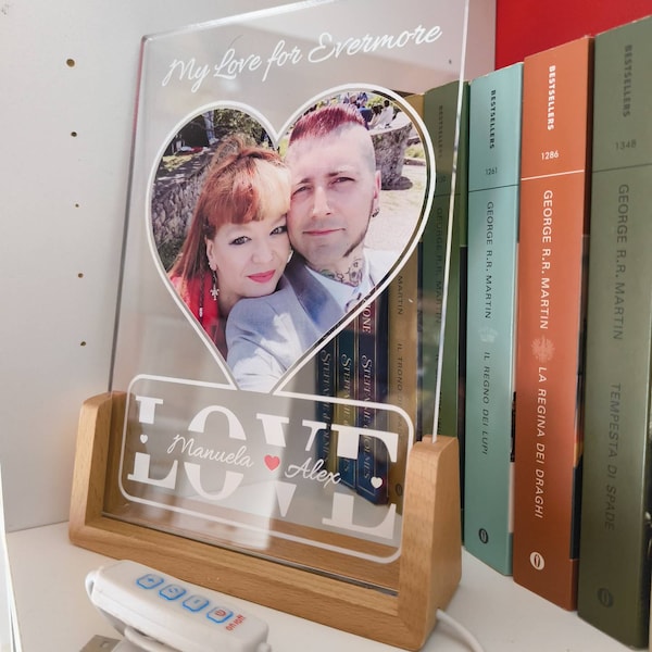 Personalized Music Photo Plaque Night Light, Custom Couple Picture ...