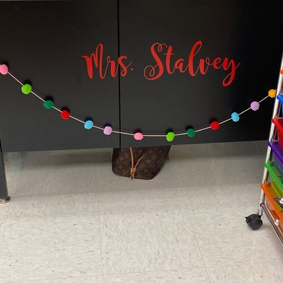 Teacher Name Vinyl Decal Classroom Door Decal Custom Whiteboard Decal ...