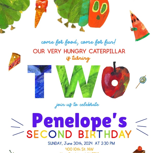 Very Hungry Caterpillar First Birthday Milestone Sign, Editable ...