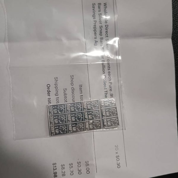 1000 Silver Bars 1 Grain Each .999 Pure Silver 24 Bars Snaps Apart Pure ...