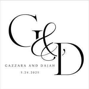 Wedding Monogram Design, Couple Initial Logo, Wedding Monogram Template ...