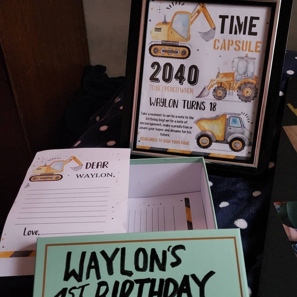 EDITABLE Construction Time Capsule Matching Note Cards,dump Truck First ...