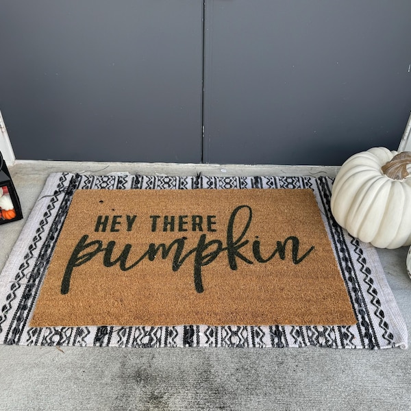 Hey There Pumpkin Doormat, Fall Welcome Mat, Fall Decor, Funny Doormat ...
