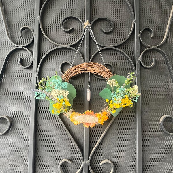 Mini Botanical Crescent Moon Peace and Protection Wreath Wildcrafted ...