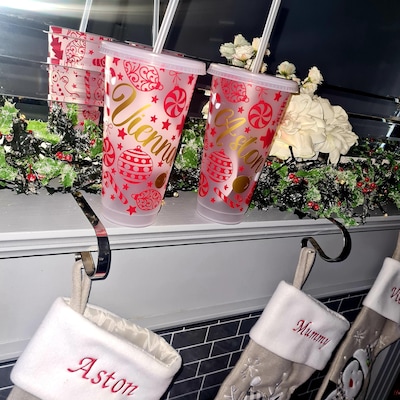Personalised Christmas Cold Cup. Starbucks Style Christmas Eve 24oz ...