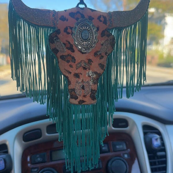 Bull Skull Car Freshie With Fringe - Etsy