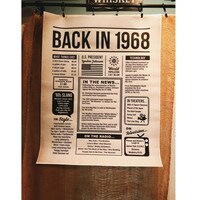 Back in 1968 Newspaper Poster PRINTABLE 1968 PRINTABLE Birthday Sign ...