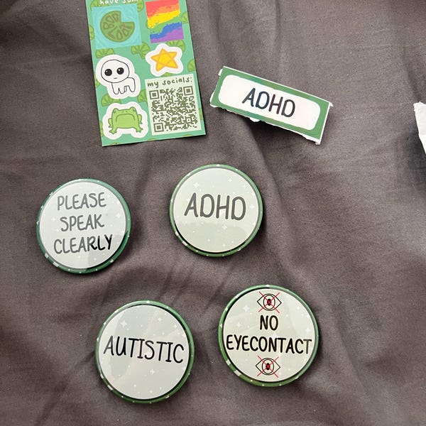 Support Badge | Special Needs Pin | Autistic Hard of Hearing Anxiety ...
