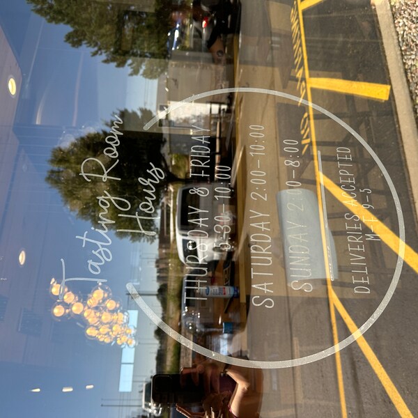 Business Opening Hours Decal or Static Cling - Open to Close - Hours of ...