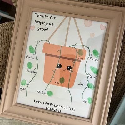 Sun Fingerprint Art Teacher Appreciation Gift, Printable 8x10 Editable ...