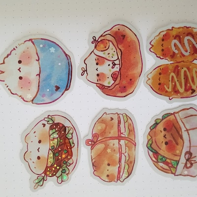 Cute Animal Foodies 2 Stickers/ Matte/ Holographic/ Die Cut Stickers ...