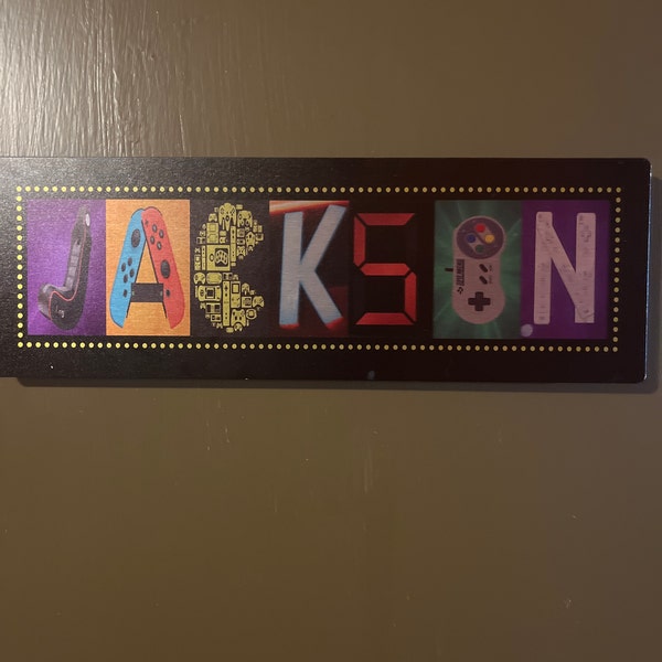 Video Gamer Sign, Video Name Sign for Gamer, Gamer Gift, Nerd Gift ...