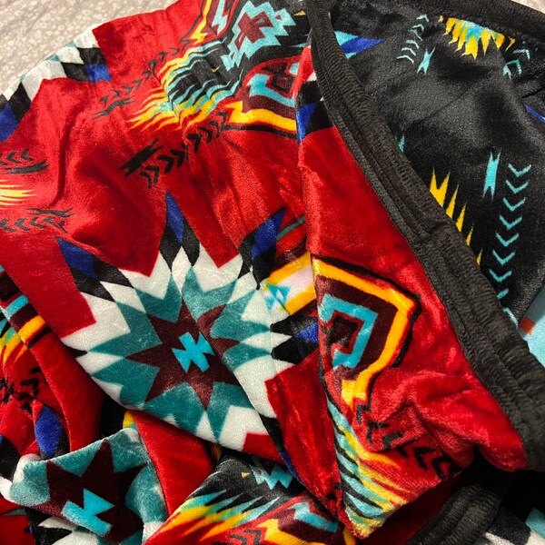 Southwest Native Design Super Soft Plush Reversible Full Size Blanket ...