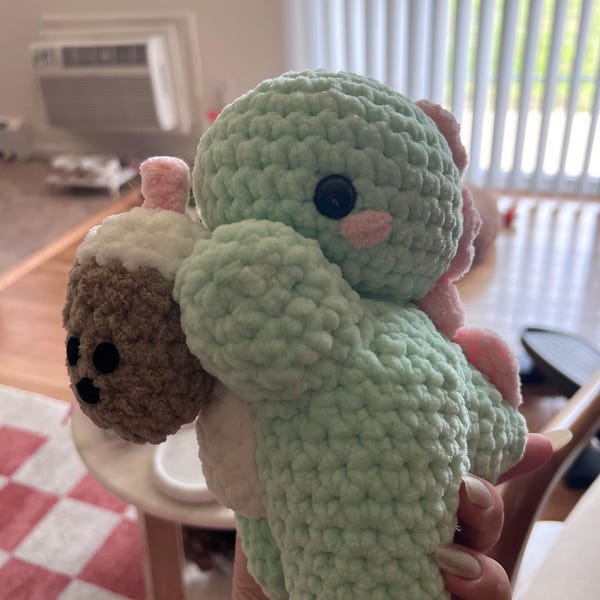 Crochet Hug Me Dinosaur Plushie PATTERN! PDF - Etsy