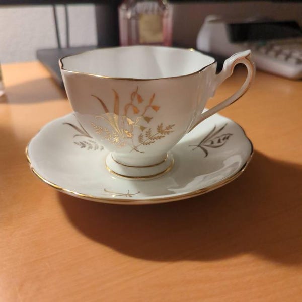 Queen Anne England Dundee Thistle Teacup Bone China - Etsy