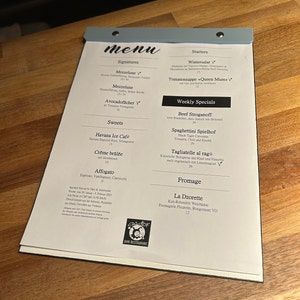 Leather Menu A4 A5 With Ring Binder Mechanism Menu Holder With Embosing ...