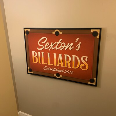 Billiard Room Decor Custom Pool Table Sign - Etsy