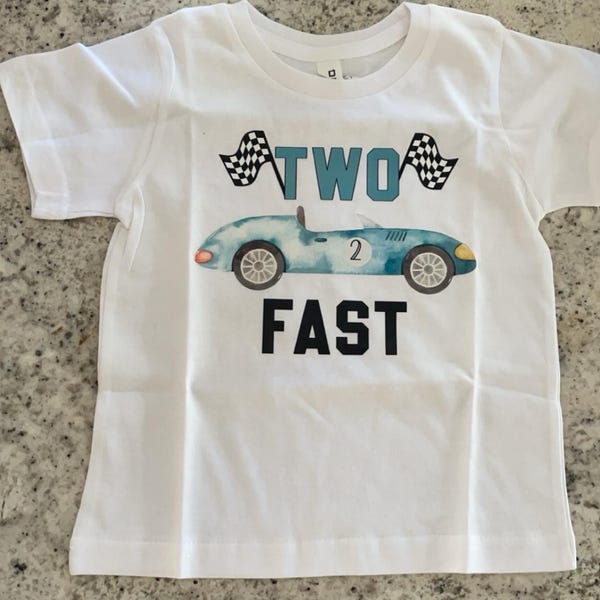 Two Fast Race Car Shirt, Racecar Birthday Shirt, Birthday Boy Shirt ...
