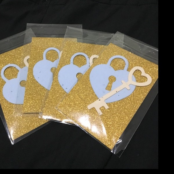 10 Heart Lock and Key Plantable Seeded Paper Shape Favors, 2" X 2.5 ...