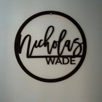 Round Baby Name Sign Custom Baby Name Sign Nursery Sign - Etsy