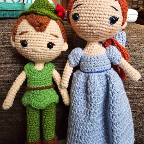 Peter Pan and Tinker Bell Crochet Kid Baby Gift, Peter Pan Characters ...