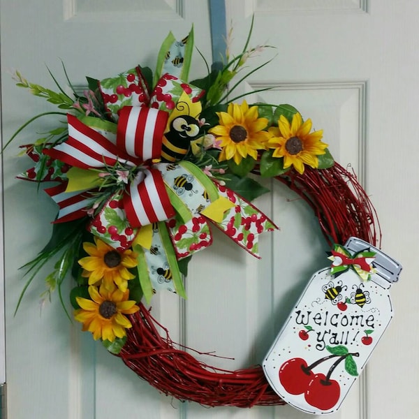 Welcome Y'all FIREFLY MASON JAR Fireflies Sign Hanging Door Family Wall ...