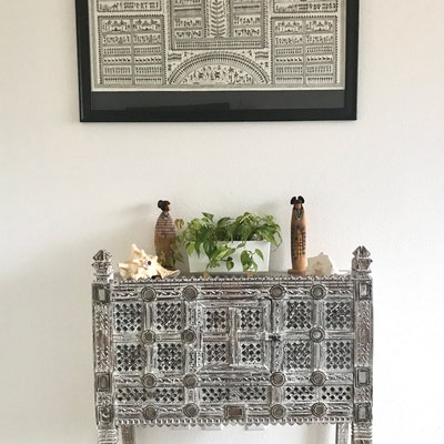 Vintage Rustic Indian Damachiya Antique Indian Wood Sideboard Credenza ...