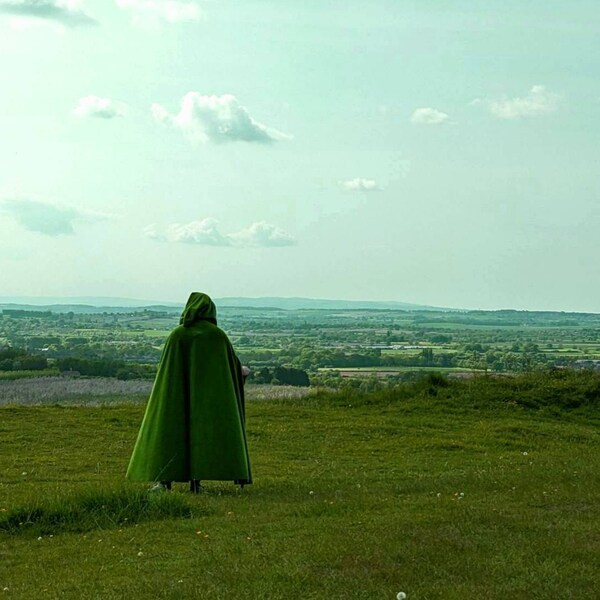 Navy Blue Velvet Wedding Cloak/cape With Hood and Blue /golden Trimming ...