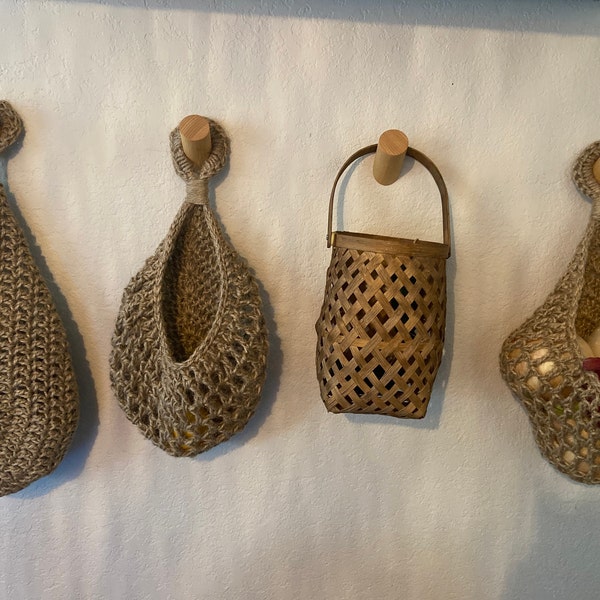 Jute Wall Hanging Basket. 3 Tier. Storage for Fruits, Vegetables, Onion ...