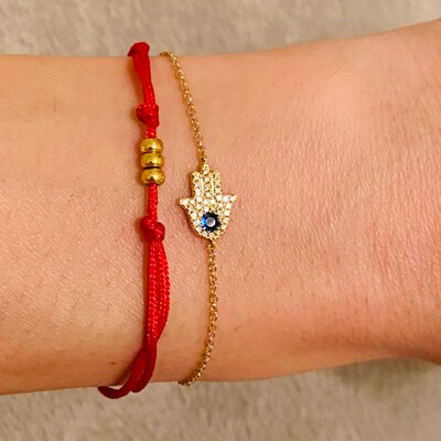 Gold Red String Bracelet, Red String Bracelet, Red String Protection ...