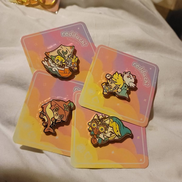 LOZ Enamel Pins | Link With Heart Piece, Link Drinking Lon Lon Milk ...