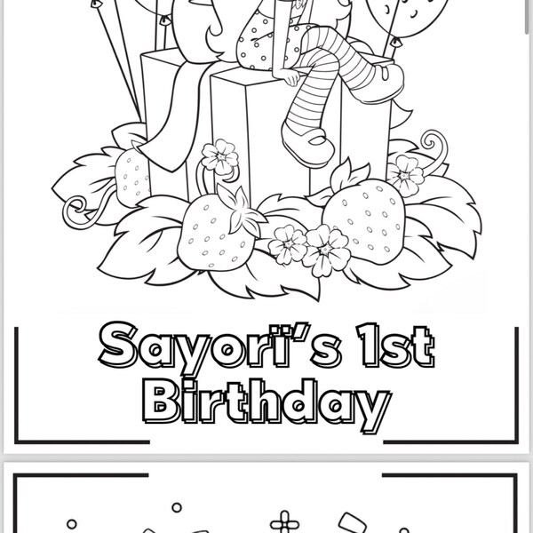 Berry First Coloring Pages | Birthday Party Favors | Kids' Activity ...