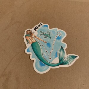 Aries Mermaid Sticker | Etsy