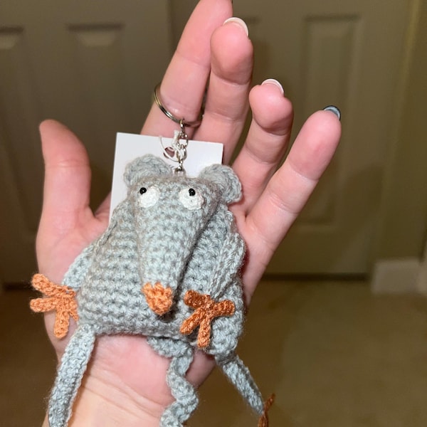 Crochet Rat Keychain, Сrochet Mouse Keychain, Knit Rat Keychain, Rat ...