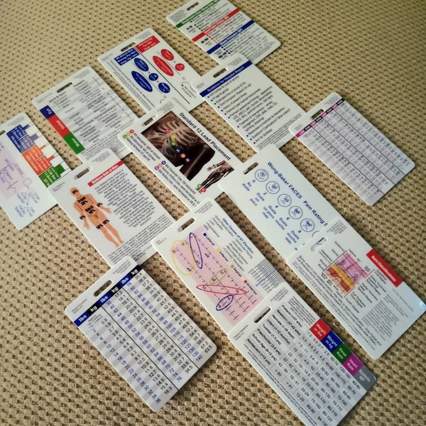 Complete EMS Vertical Badge Card Set - 13 Cards - for ID Badge Clip ...