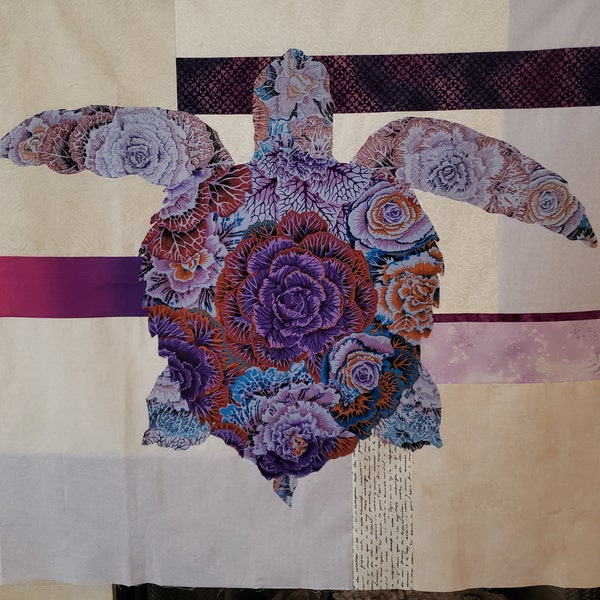Sea Turtle Applique Quilt Pattern-sandy the Sea Turtle is Made With ...