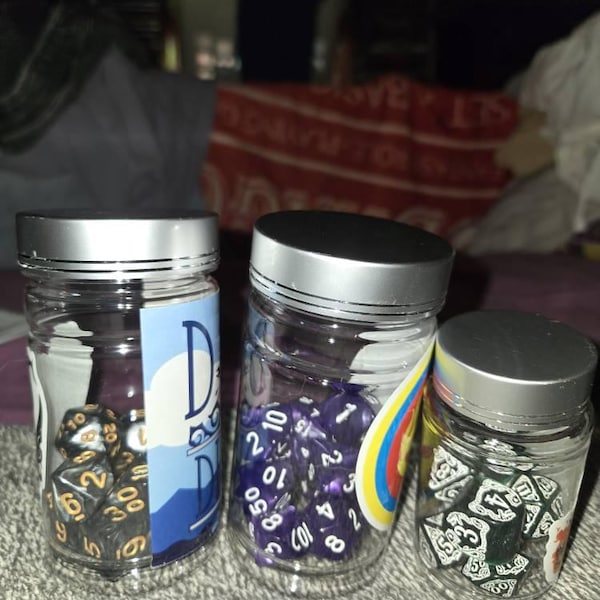 Display Bottles for 7 and 11 Dice Sets | Holds Resin and Metal Dice ...