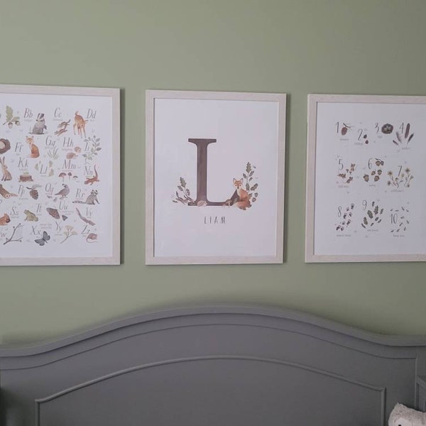 Alphabet Numbers Poster, Nursery Alphabet Print, ABC 123 Poster ...