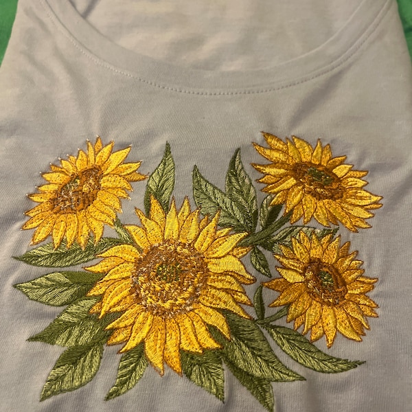 Sunflowers Machine Embroidery Design - Etsy