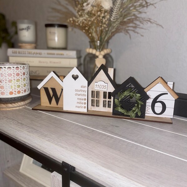 Personalized Tiny Homes Shelf Sitter; Custom Home Sign, Custom Standing ...