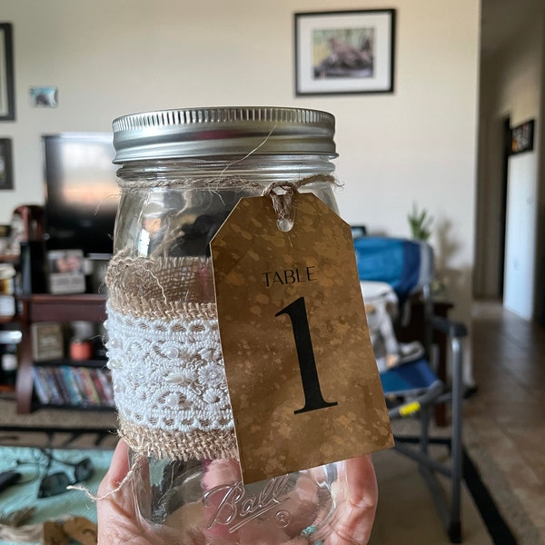 Table Number Tags, Rustic Wedding Reception Table Decor - Etsy