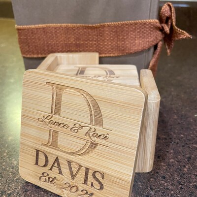 Housewarming Gift, Engraved Coasters, Personalized Wedding Coasters ...