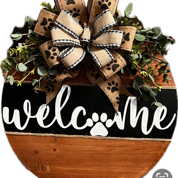 Welcome SVG PNG JPG, Paw Print Svg, Greeting Svg, Door Hanger Svg ...