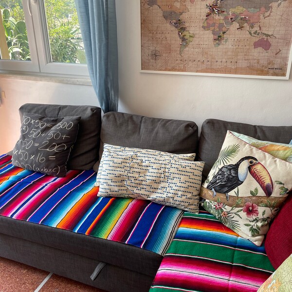 Serape Pillow Case, M, Mexican Serape Pillow Case, Bohemian Style ...