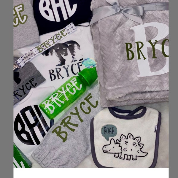 Large Personalized Baby Bundle | Take Me Home Set | Baby Shower Gift ...