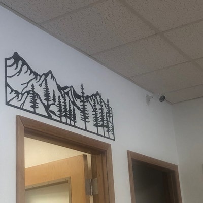 Mountain and Trees Scene Metal Wall Art - Etsy