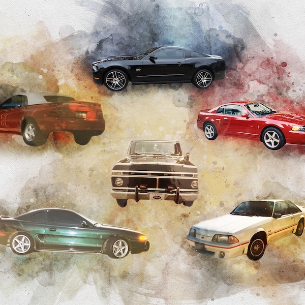 Custom Car Portrait | Father's Day Gift | Portrait From Photo | Car ...