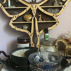 Coppermoon Luna Moth Crystal Shelf, Luna Moth Shelf, Luna Moth Wooden ...