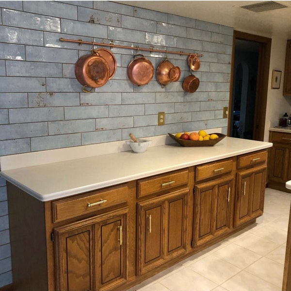 Handmade Copper and Brass Pot and Pan Rack, Copper Rails, Copper ...