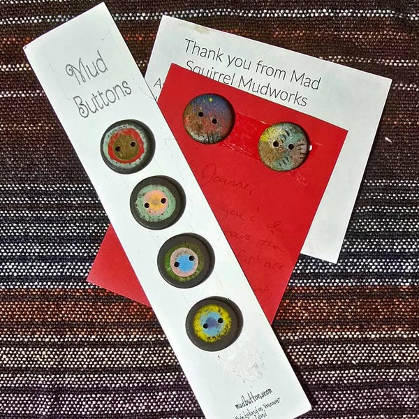 Joyful Artisan Buttons-hand-painted Buttons-pottery Button--ceramic ...